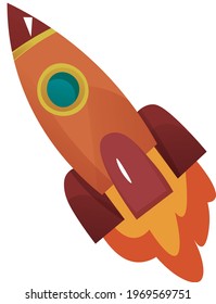 Colour Illustration Cartoonish Rocket Stock Vector (Royalty Free ...