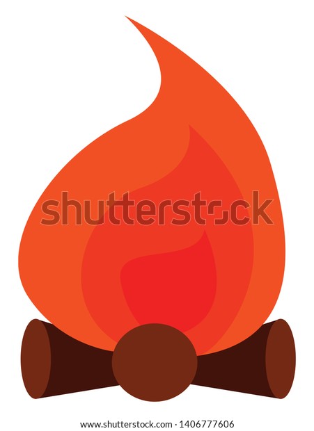 Colour Illustration Logs On Fire Vector Stock Vector (Royalty Free ...