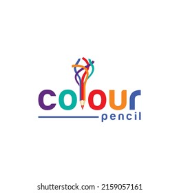 Colour Pencil Logo Vector Icon Illustration Stock Vector (Royalty Free ...