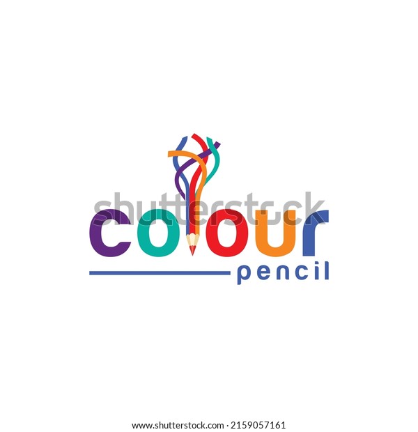 Colour Pencil Logo Vector Icon Illustration Stock Vector (Royalty Free ...