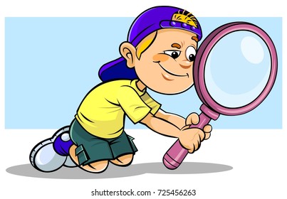 Colour Vector Illustration Cartoon Boy Holding Stock Vector (Royalty ...