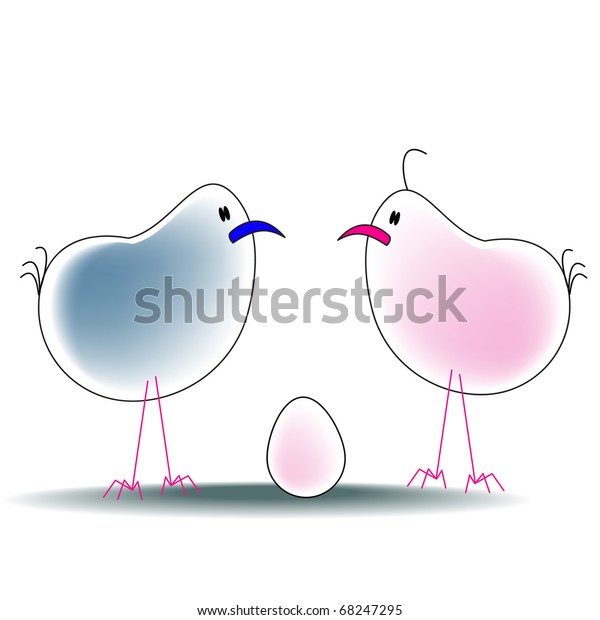 Coloured Doubtful Smiling Fat Chicken Stock Vector (Royalty Free ...