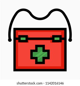 Coloured Outline First Aid Kit Box Stock Vector (Royalty Free ...