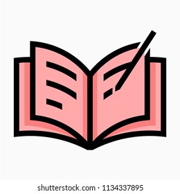 Coloured Outline Write Pixel Perfect Vector Stock Vector (Royalty Free ...