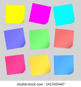 Coloured Paper Labels Curved Edge On Stock Vector (Royalty Free ...