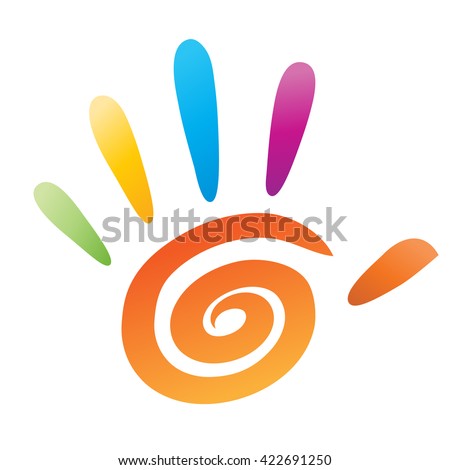 Coloured Vector People Hand 5 Fingers Vector de stock (libre de ...