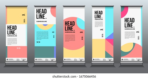 Simple Minimalist Colourful Geometric Roll Banner Stock Vector (Royalty ...