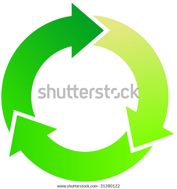 Colourful Circular Green Arrow Illustration 스톡 벡터(로열티 프리) 31280122 ...