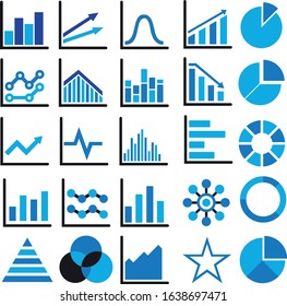 Colourful Diagram Chart Icons Vector Set Stock Vector (Royalty Free ...