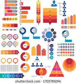 Colourful Diagram Chart Icons Vector Set Stock Vector (Royalty Free ...