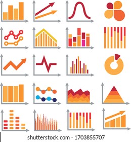 Colourful Diagram Chart Icons Vector Set Stock Vector (Royalty Free ...