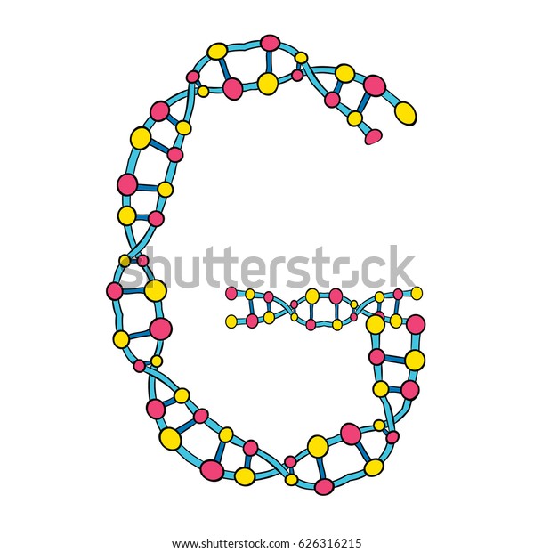 Colourful Dna Molecules Isolated Single Letter Stock Vector (Royalty ...