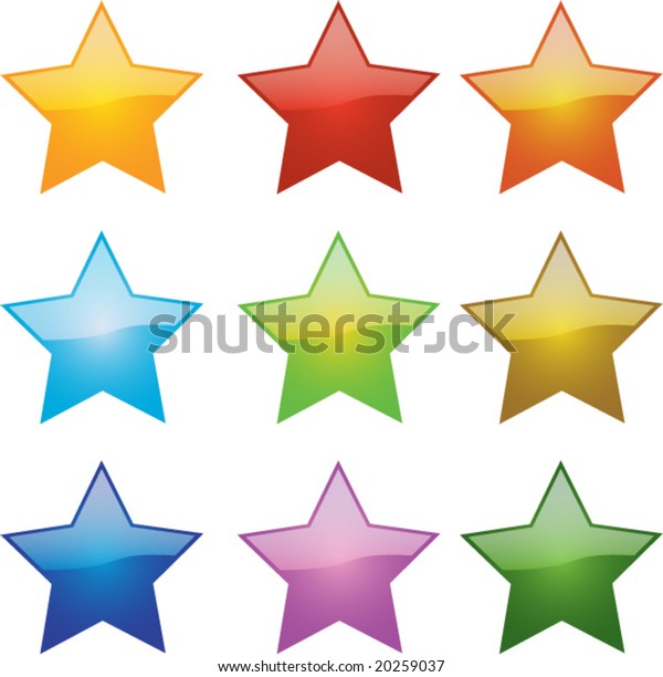 Colourful Glossy Star Illustration: vector de stock (libre de regalías ...