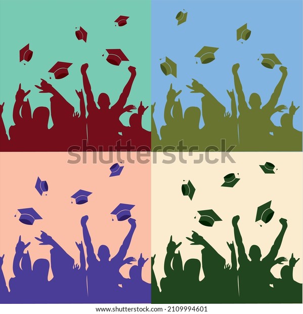 Colourful Graduation Ceremony Party Vector Stock Vector (Royalty Free ...