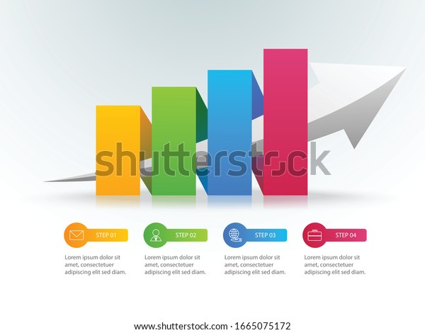 Colourful Growth Chart Infographic Vector Illustration Stock Vector ...