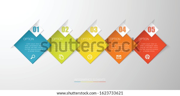 Colourful Infographic 5 Text Boxes On Stock Vector (Royalty Free ...