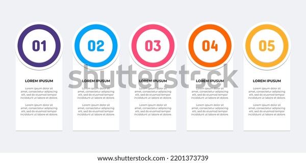 Colourful Infographic Steps Flat Design Table Stock Vector (Royalty ...