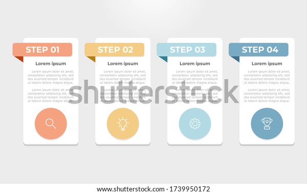 Colourful Infographic Steps Text Boxes Business Stock Vector (Royalty ...