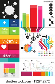 Colourful Infographics Charts Infomation Elements Stock Vector (Royalty ...