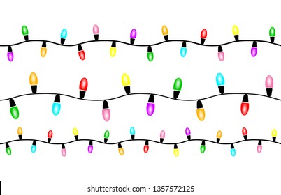 Colourful Light Bulbs Line Set: vector de stock (libre de regalías ...