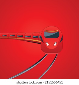 Colourful Red Train Vector Illustration Stock Vector (Royalty Free ...