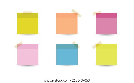 Colourful Sticky Notes Paper Icon Illustration Stock Vector (Royalty ...