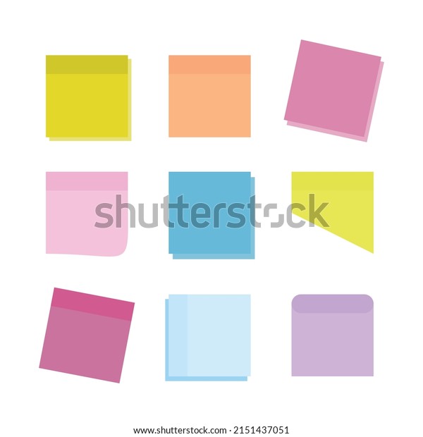 Colourful Sticky Notes Paper Icon Illustration Stock Vector (Royalty ...