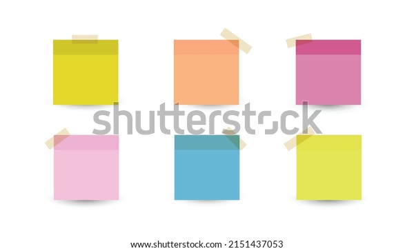 Colourful Sticky Notes Paper Icon Illustration Stock Vector (Royalty ...