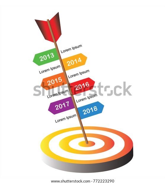 Colourful Target Infographic Years 2018 Timeline Stock Vector (Royalty ...