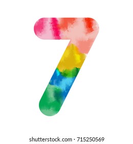 Colourful Vector Illustration Number Seven 7 Stock Vector (Royalty Free ...