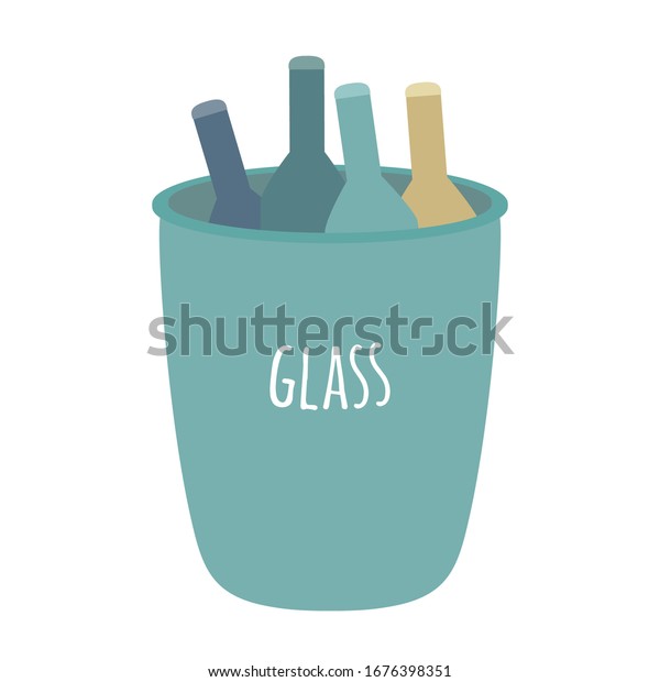 Colourful Waste Bin Glass Waste Sorting Stock Vector (Royalty Free ...
