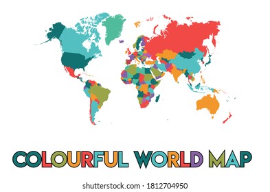 Colourful World Map White Background Stock Vector (Royalty Free) 1812704950