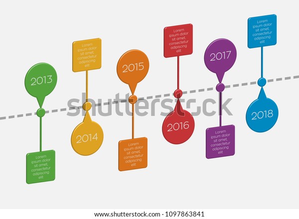 Colourful Year Timeline Infographic Vector Graphics Stock Vector ...
