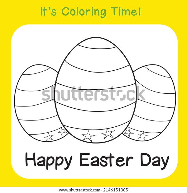 Colouring Easter Eggs Worksheet Page Coloring Stock Vector (Royalty ...