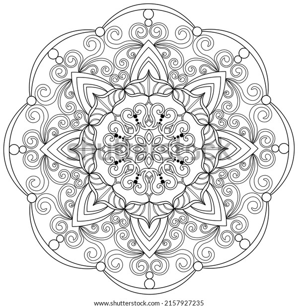Colouring Page Vector Mandala 17 Ethnic: เวกเตอร์สต็อก (ปลอดค่า ...