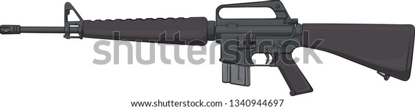 Stock vektor „Colt Model M16a1 Assault Rifle 1960“ (bez autorských ...