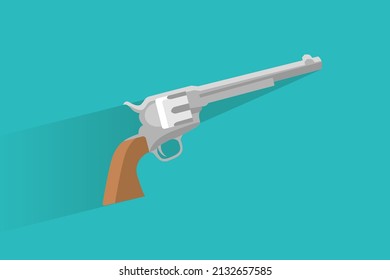 Colt Revolver Flat Design Vector Illustration Stock Vector (Royalty ...