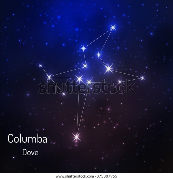 Columba Constellation Night Starry Sky Vector Stock Vector (Royalty ...