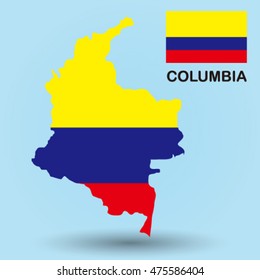Map Outline Colombia Horizontal Tricolor Yellow Stock Vector (Royalty ...