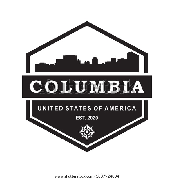 Columbia Skyline Silhouette Vector Logo Stock Vector (Royalty Free ...