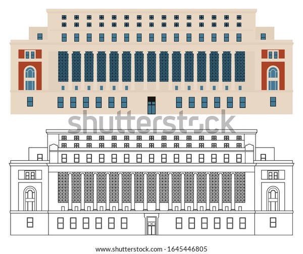 Columbia University Library Front View Stock Vector (Royalty Free ...