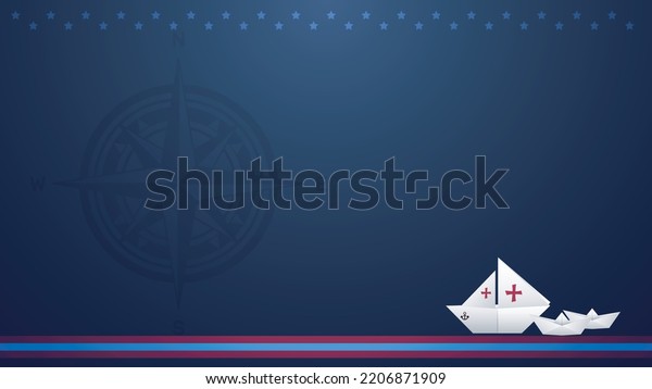 Columbus Day Background Boat Vector Origami Stock Vector (Royalty Free ...