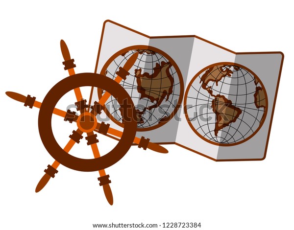 Columbus Day Poster Map Helm Symbol 스톡 벡터(로열티 프리) 1228723384 | Shutterstock
