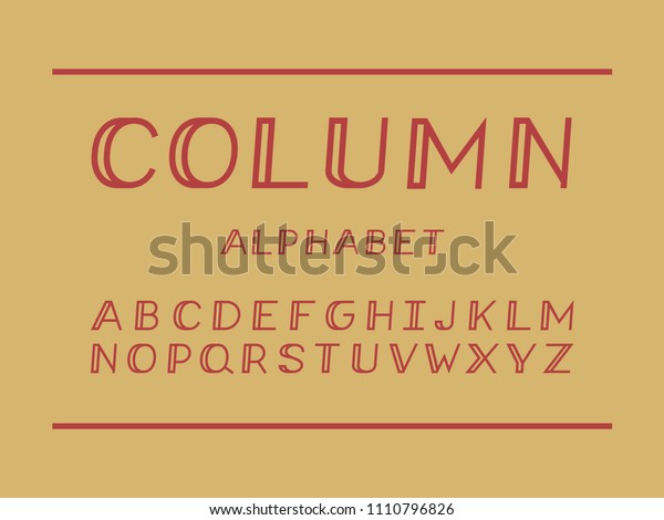 Column Cursive Font Vector Alphabet Letters Stok Vektör (Telifsiz ...