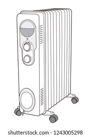 Column Radiator Flat Technical Drawing Template Stock Vector (Royalty ...