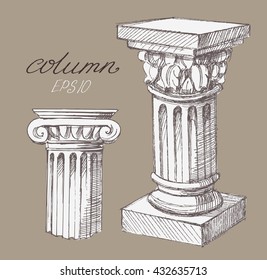Column Sketch Vector Illustration Stock Vector (Royalty Free) 432635713 ...