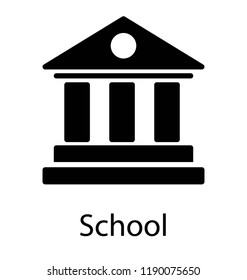 Columns Building Architecture School Building Icon Stock Vector ...