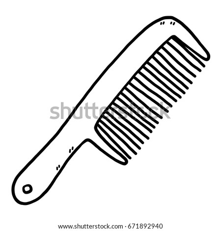 Comb Cartoon Vector Illustration Black White Stock Vector (Royalty Free ...