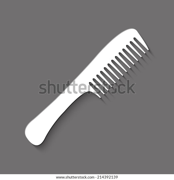 Comb Icon White Illustration Shadow On Stock Vector (Royalty Free ...
