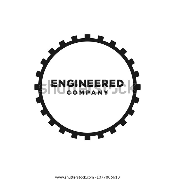 Combination Circle Gear Symbol Machining Power Stock Vector (Royalty ...